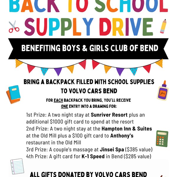 Supply Drive Flyer Editable Template for Back to School Supplies ...