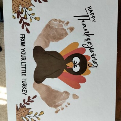 Happy Thanksgiving From Your Little Turkey Footprint Art Craft, Kids ...