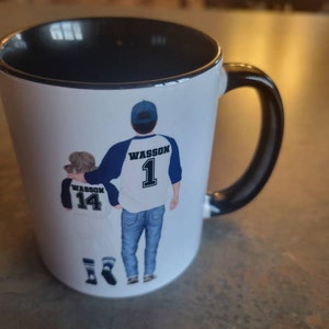Baseball Softball Dad Custom Father's Day Coffee Mug L Personalized ...