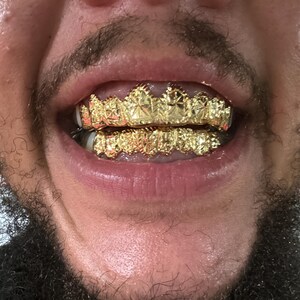 Custom Grillz 6pc on 6pc Solid Grillz silver/10k/14k - Etsy