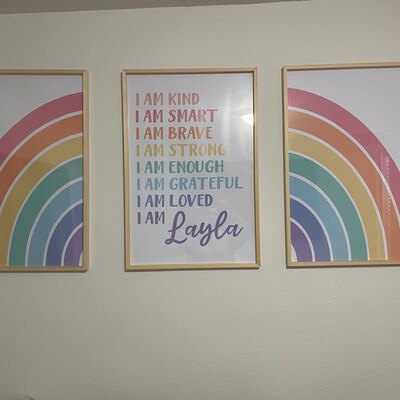 Personalized Affirmations for Kids Wall Art Set of 2 Prints ...