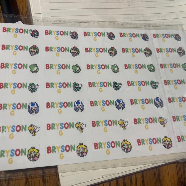 Gamer Stickers Waterproof Clear Overlay School Supplies, Super Mario ...