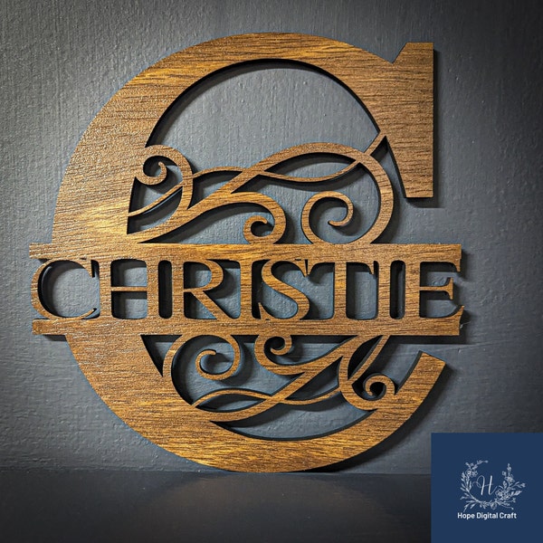 Split Letter Swirl Monogram 2.0 - Etsy
