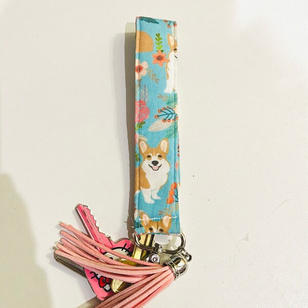 Corgi Keychain Wristlet | Corgi Gifts for Her | Corgi Mom | Cute Corgi ...