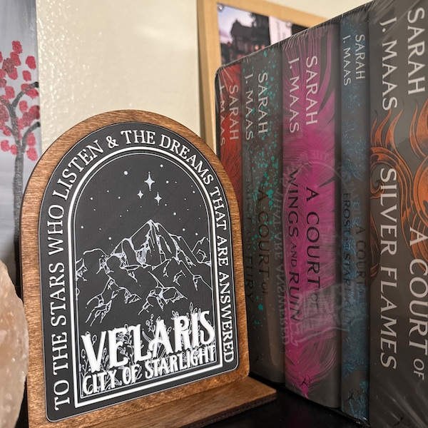 Velaris City of Starlight Acotar Bookshelf Sign Wooden Shelf Sitter ...