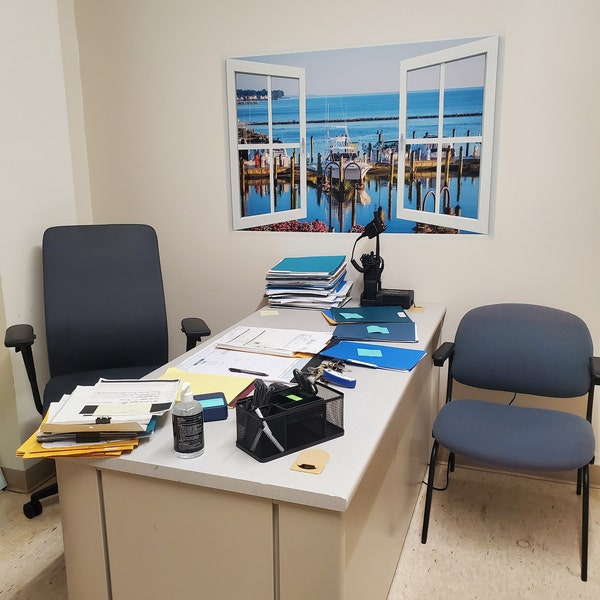 Fake Window Sticker, Mural of View With Window Frame, Decal of Window ...