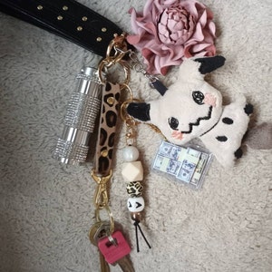 Leopard Design Leather Keychain for Women , Leather Key Ring, Leather ...