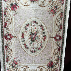 Dollhouse Pink Rug 1:12 1/6 Scale Miniature Velvet Carpet Dusty Pink ...