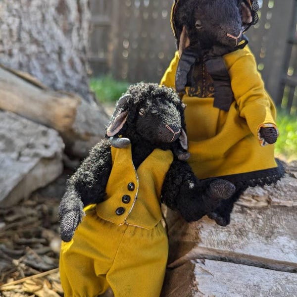 Plush Sheep Art Doll, Ram, Teddy Sheep, Plush Sheep, Stuffed Animals ...