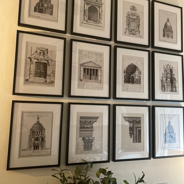 12 Architecture Art Prints. Ancient Architecture Drawings, Gallery Wall ...