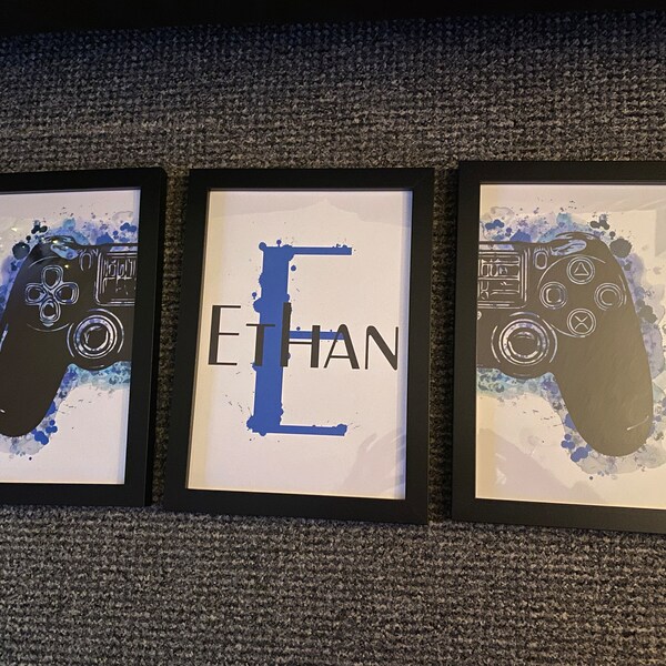 Gaming Print, Gamer Gift, Set of 3, Gaming Prints Personalised, Games ...