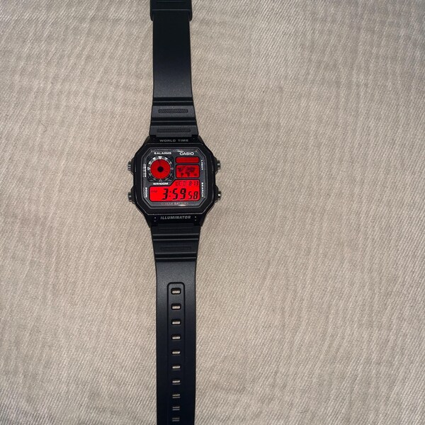Custom Black Casio F91W Inverted Screen Mod - Etsy