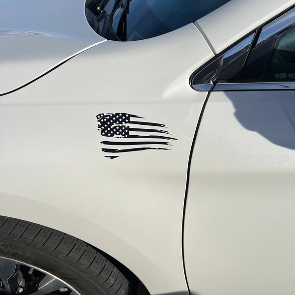Distressed American Flag Vinyl Decal Sticker - PAIR - Right & Left ...