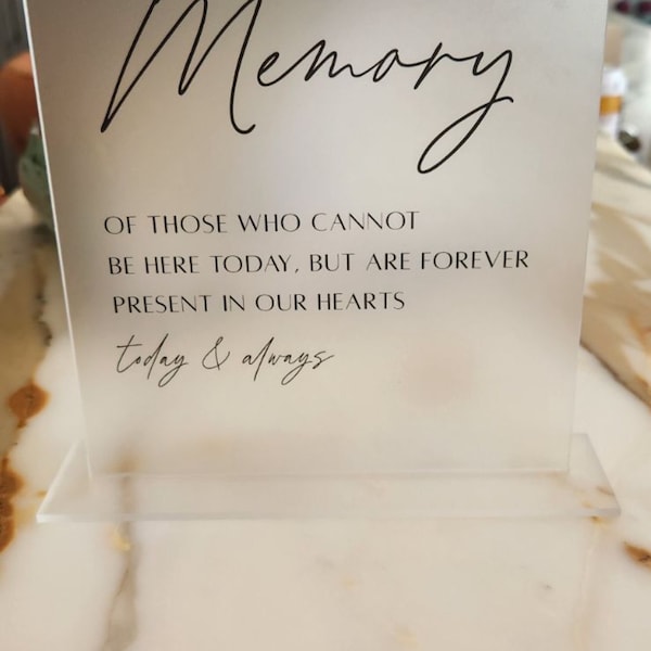 In Loving Memory Table Sign | in Memory Wedding Sign | Modern Script ...