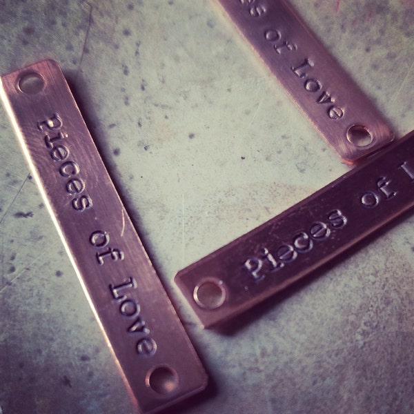 Custom Hand Stamped Metal Bracelet Charm: Personalized Tag - Etsy