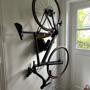 Vertical Bamboo Bike Mount Bike Rack Bike Storage Bicycle Wall Mount ...