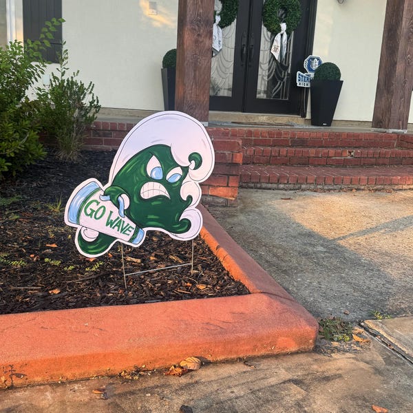 Tulane Wave Yard Sign, Tulane University, Yard Stake, PVC, Outdoor ...