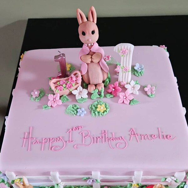 Edible Cottontail Peter Rabbit Baby Girl Birthday Christening Baby ...