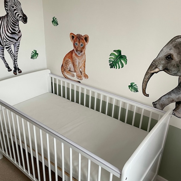 Big Wall Sticker Set for Kids, Safari Animals, Wall Decal, Cub, Africa ...