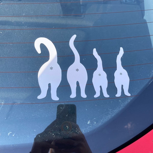 Unique Cat Family Car Stickers Vinyl Decals Funny Cat Butt Outdoor ...