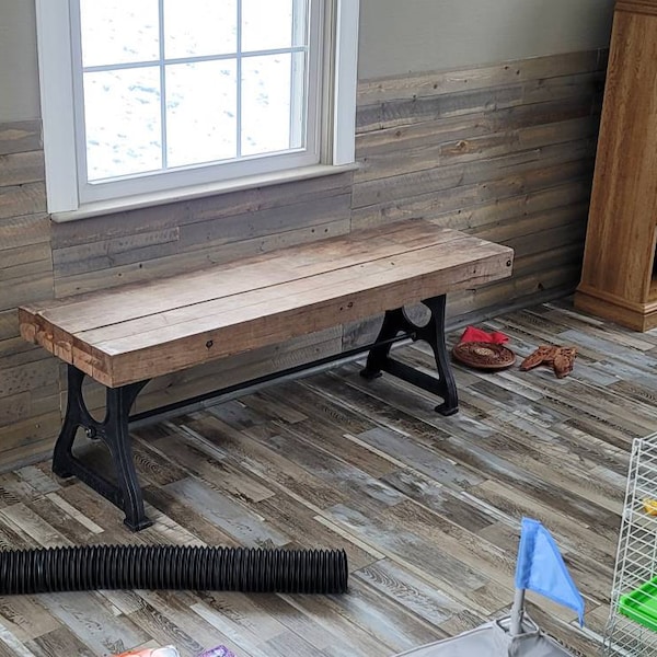 Cast Iron Bench/coffee Table Legs 2 Pack Industrial Embossed “ RUSTIC ...