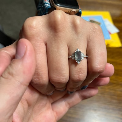 Sea Vintage Green Moss Agate Ring Sterling Silver Ring Natural Agate ...