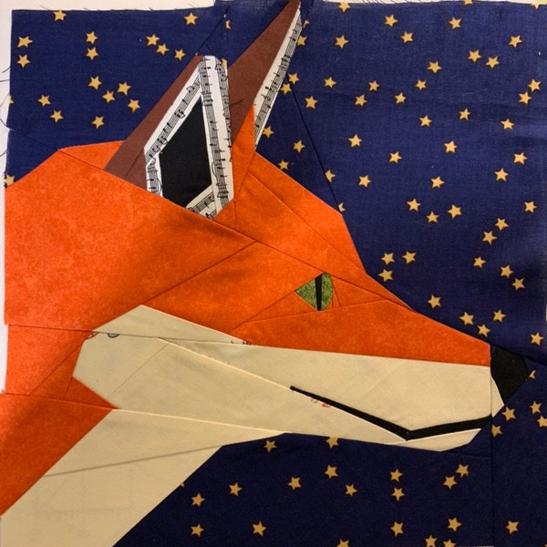 The Cunning Mr Fox Foundation Paper Pieced 12 Inch Quilt Pattern - Etsy