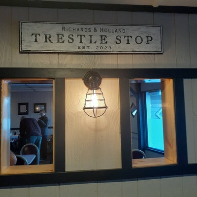 Custom Railway Station Wood Sign Hand Made Wooden Antique Train Decor ...