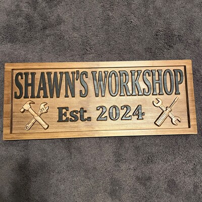 Gifts for Men Gifts for Him Husband Gift Custom Garage Sign Wooden Shop ...