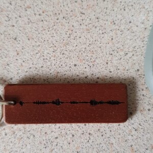 Sound Wave Keychain Wooden Baby Scan Keyring Wooden Keychain Wooden ...