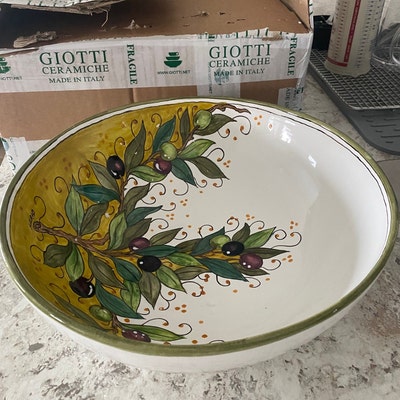 Large Ceramic Bowl Italian Dinnerware Pasta Bowl Platter Serving Tray ...