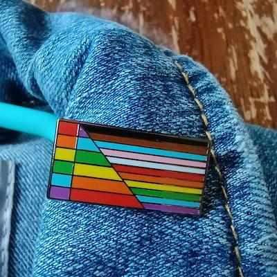 Non-binary Ribbon Pin Subtle Pride Flag Enamel LGBT LGBTQ Queer Agender ...