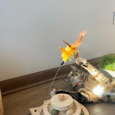 Cat Ball Batting Tower, Interactive Fluffy Toy Ball Cat Furniture, Gift ...