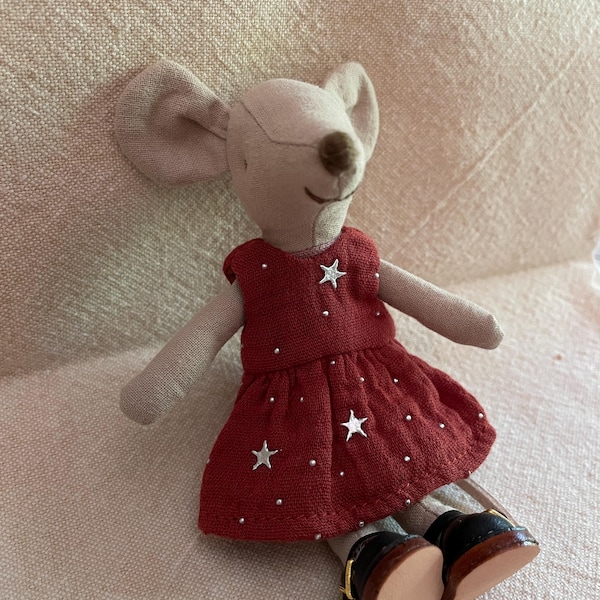 Cotton Dress With Stars for Mouse 12 Cm ( 5 In) Mouse 5 in Clothes Mice ...