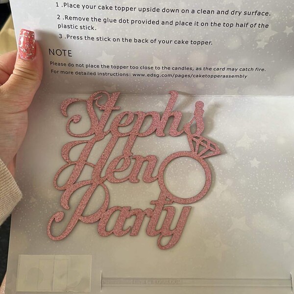 Personalised Hen Party Cake Topper | Custom Bridal Shower Party ...