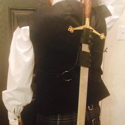 Leather Back Sword Strap, Harness Scabbard Holder Medieval LARP ...