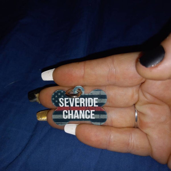 2 Sided TRL - Thin Red Line Firefighter Dog Tag - Back the Red - Custom ...
