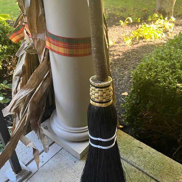 Whisk Broom Brown Mixed Hand Broom, Functional Art, Rustic Hand Broom ...