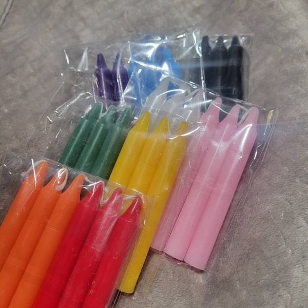 Spell Candle Set, 29 Charm Chime 4" Candles in 11 Colors, Spells ...