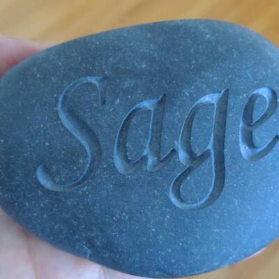 Custom Engraved Word Stone Personalized Grey Stone - Etsy
