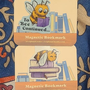 Bee Magnetic Bookmark Bee Sleeping on Books Book Lover, Bookish Gift ...