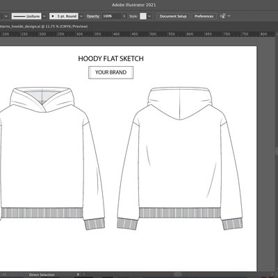 Y2K Crop Zip Jacket Mock up for Fashion Design Tech Pack Technical Flat ...