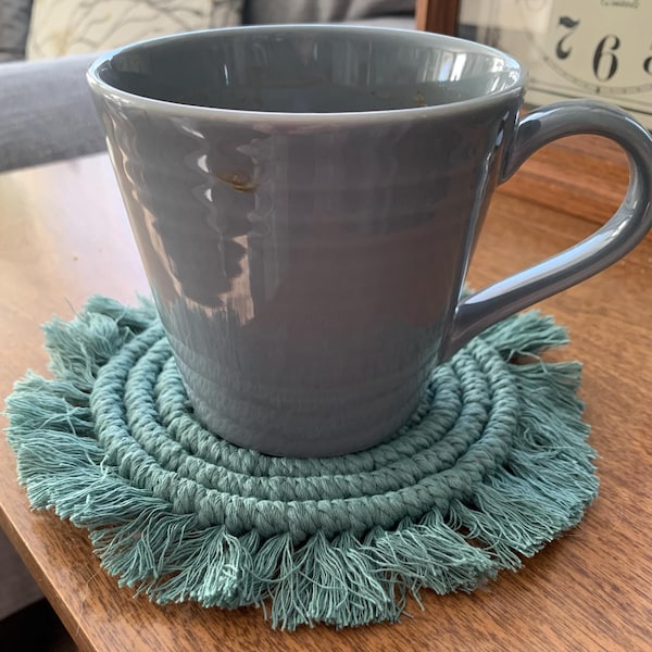 Macrame Coasters Home Coasters Boho Decor Square Braided Coasters House ...