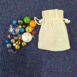 Marbles Aquarius Set of 9 Medium 22mm Marbles Including 3 Handmade ...