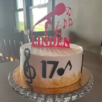 Microphone Cake Topper, Music, Treble Clef, Musician, Band Party ...