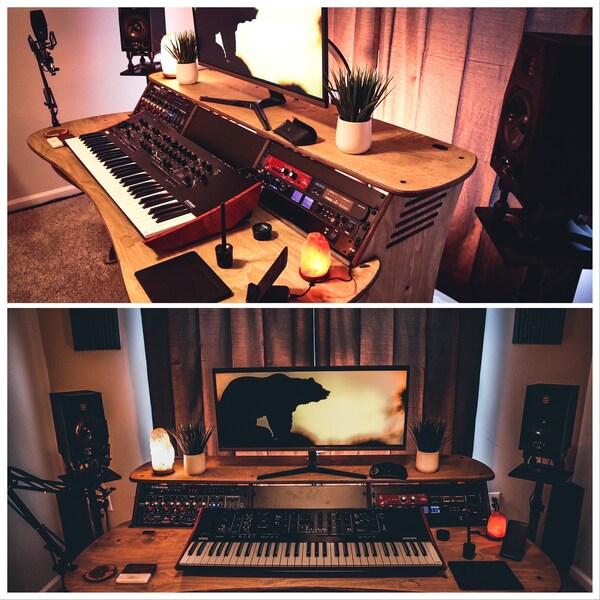 Recording Studio Desk 12RU Workstation Cabinet Grade Birch Plywood With ...