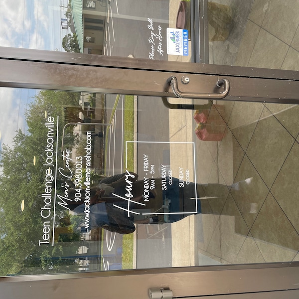 Hours Window Decal | Hours of Operation | Modern Storefront | Business ...