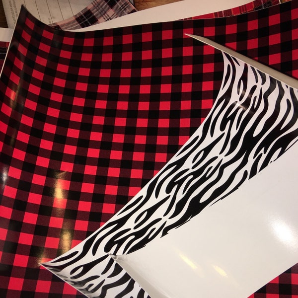 Buffalo Plaid Pattern Vinyl, Printed Plaid Pattern Vinyl Sheets, Red ...
