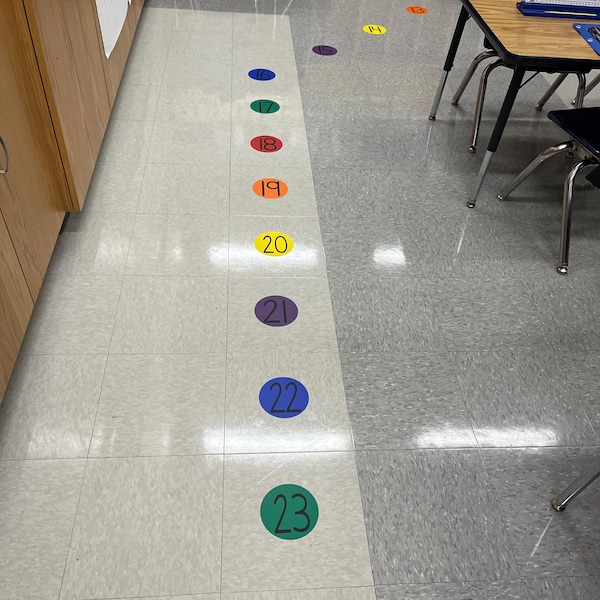 Classroom Line up Dots / Paw Prints / Classroom Decor / Floor Dot ...