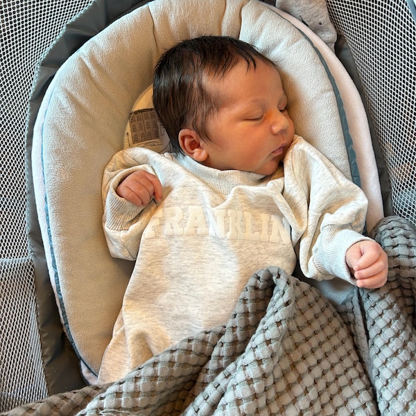 Custom Puff Name Baby Sweatshirt Bodysuit, Personalized Bubble Romper ...